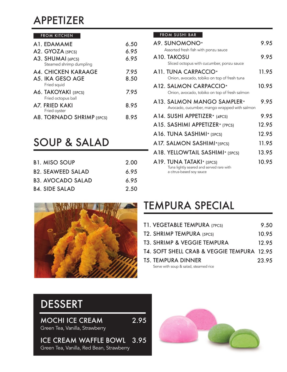 Our Menu - Yaki Sushi