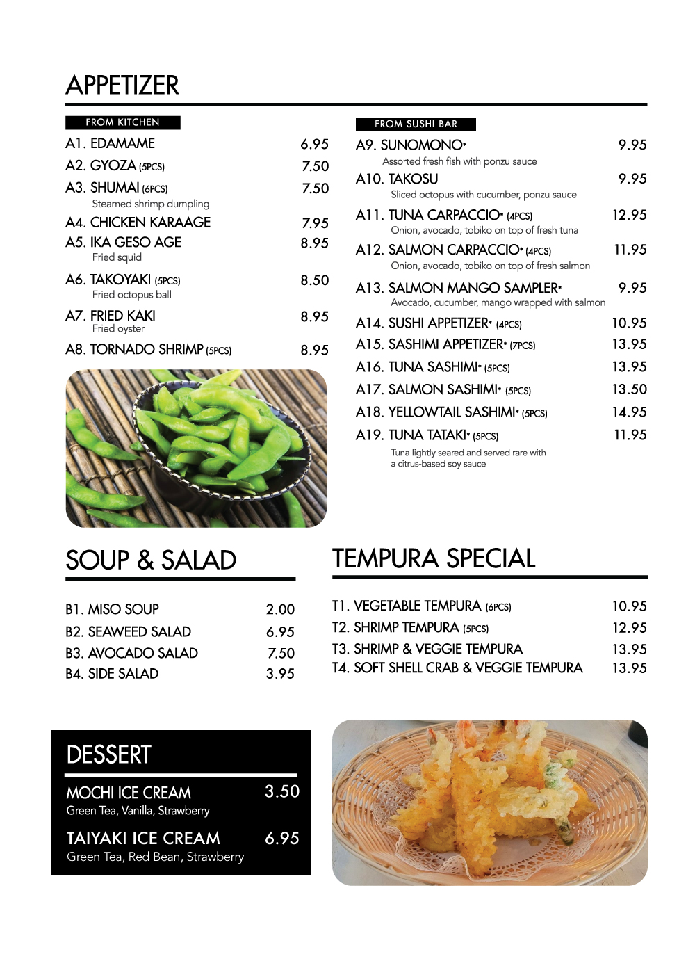 Our Menu - Yaki Sushi